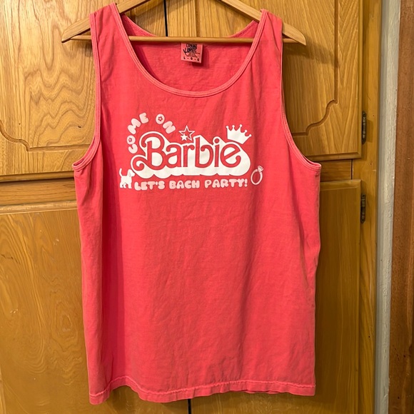 Comfort Colors | Tops | Barbie Pink Tank Size Large | Poshmark